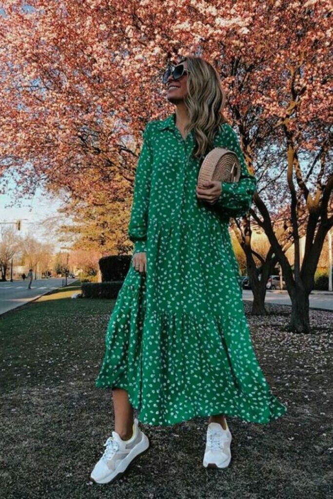 Comment Styler la Robe Longue Verte avec des Baskets - Taaora - Blog ...