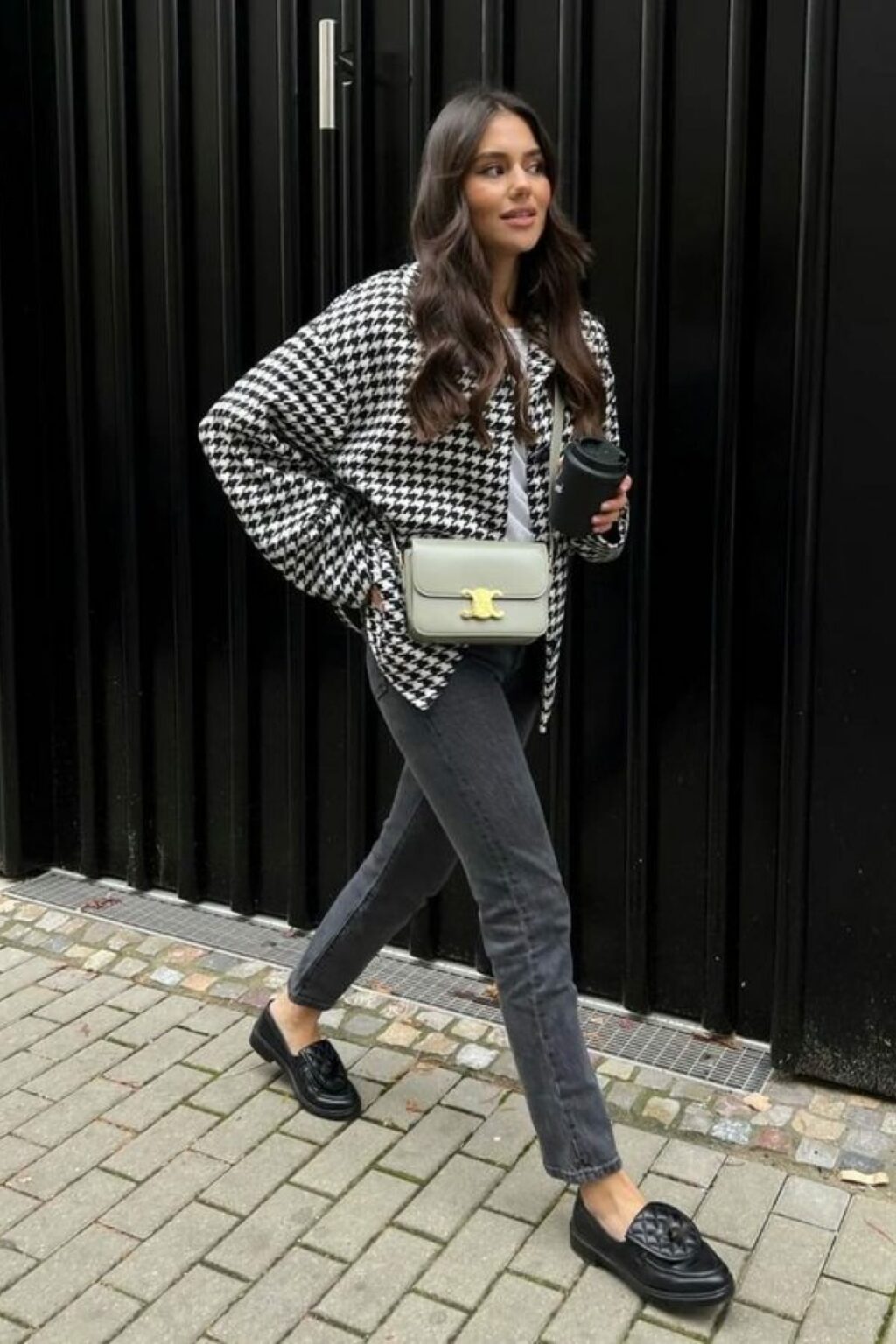 Tenue automne chic et stylée : adoptez le blouson pied-de-poule ...